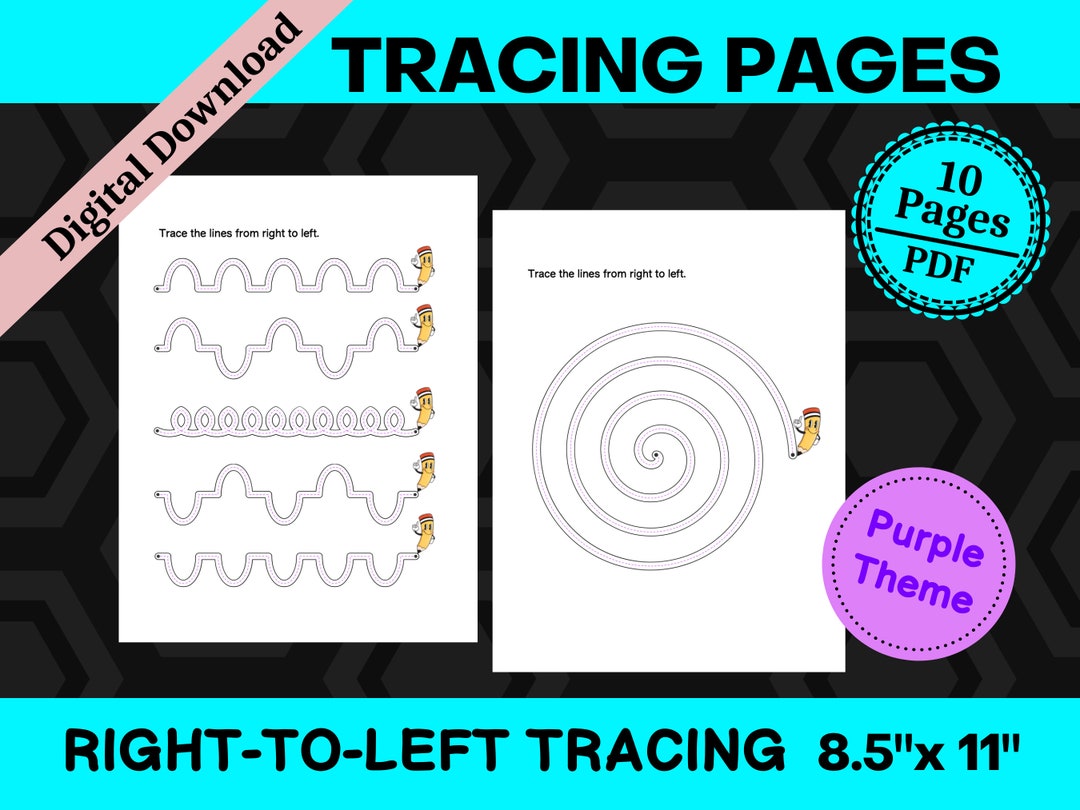 10 Tracing Pages for Kids, Girls, Boys Perfect for Handwriting Practice ...