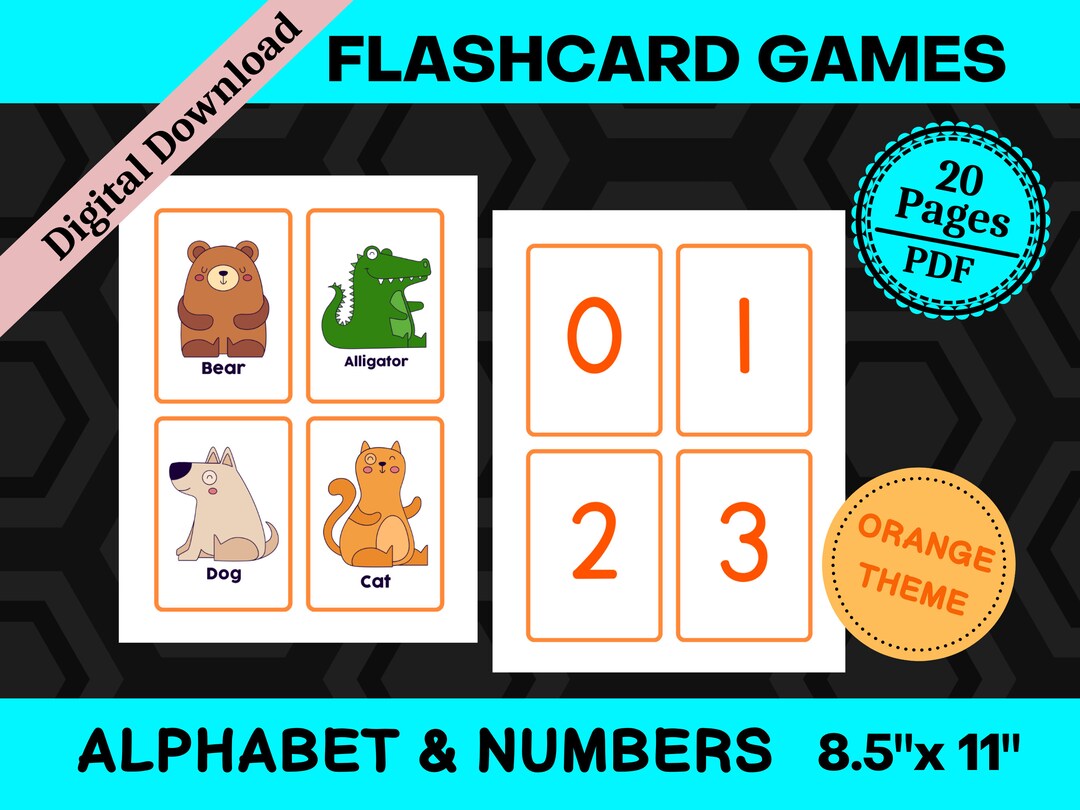 20 Alphabet and Number Flashcards for Kids, Girls, Boys Perfect for ...