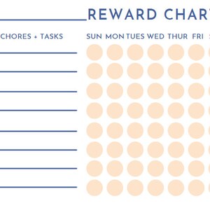 Reward Chart Template Blue & Orange - Etsy