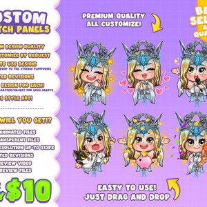 Custom Animated Chibi Cute Stream Alerts for Twitch, Youtube, Streaming ...