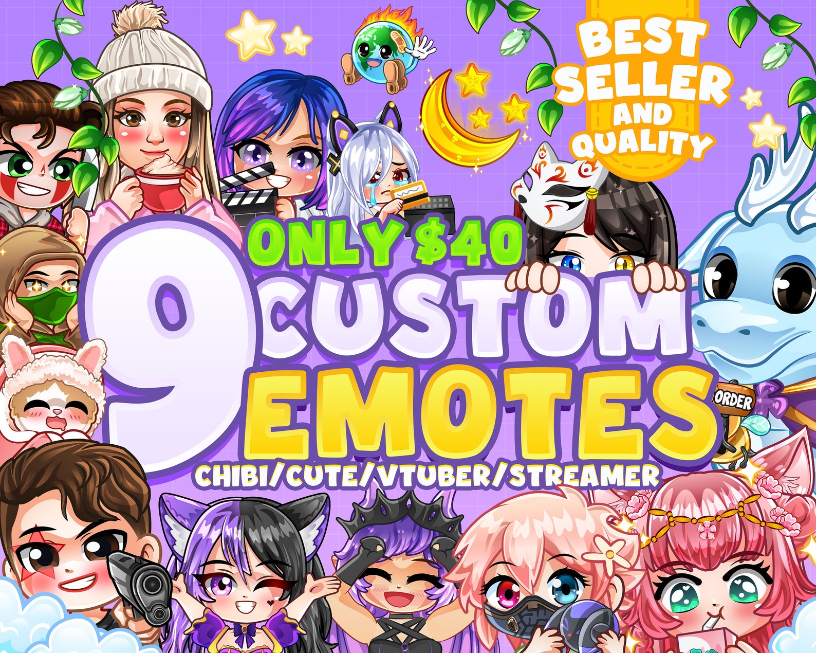 9x Custom Emotes for Twitch, Youtube, Discord or Facebook / Custom ...