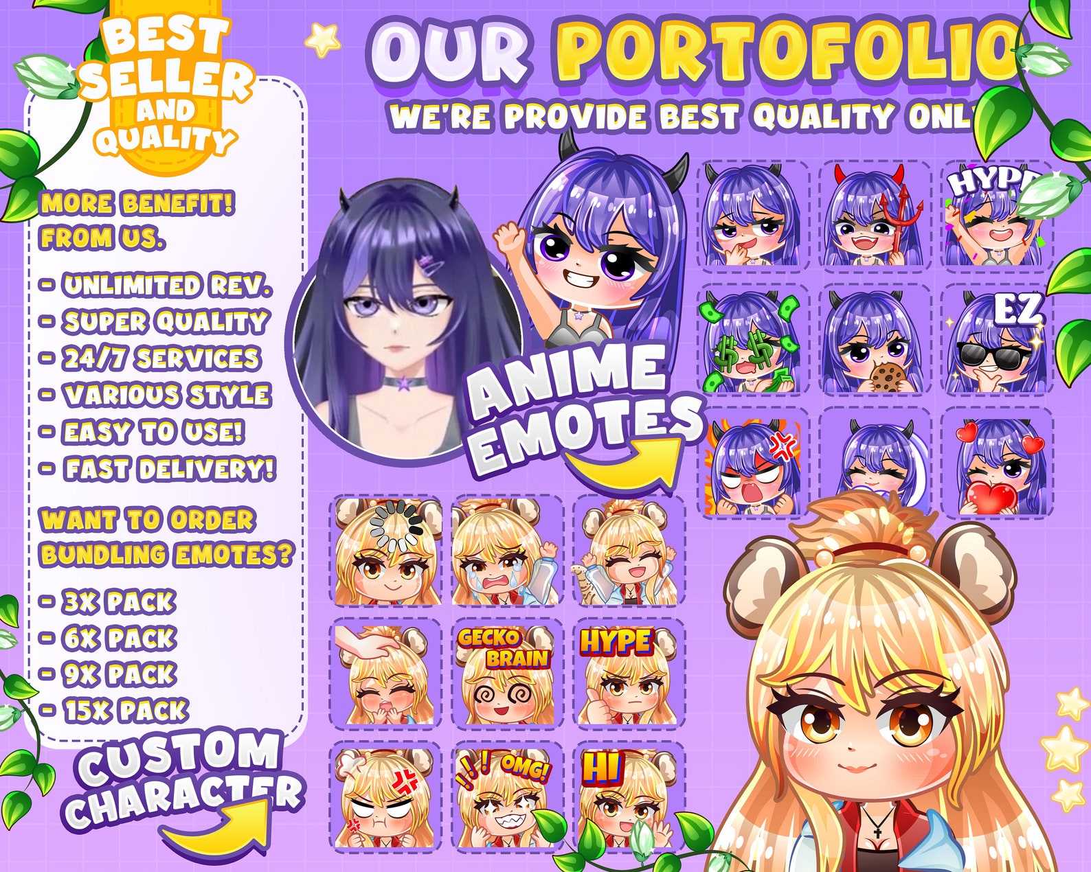 9x Custom Emotes for Twitch, Youtube, Discord or Facebook / Custom ...