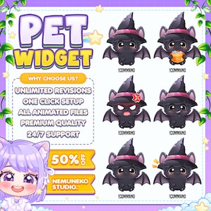 Custom Chibi Cute Stream Pet Widget / Animated Stream Widget / Pet ...