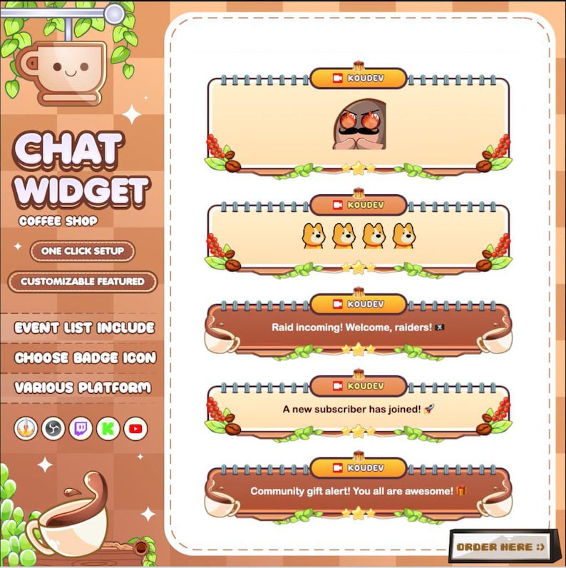 Custom Chibi Cute Chat Widget Bubble for Twitch, Kick or Youtube ...
