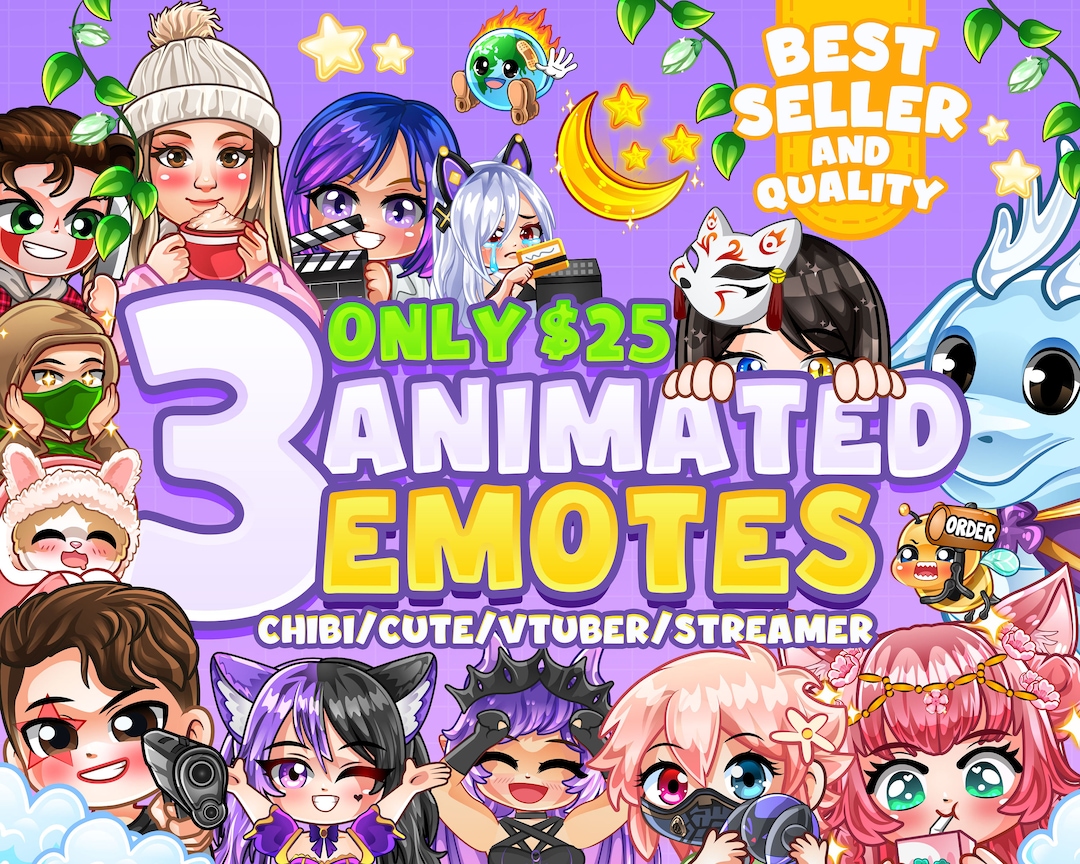 3x Custom Animated Emotes, Emojis, Sub Emotes for Your Twitch, Youtube ...