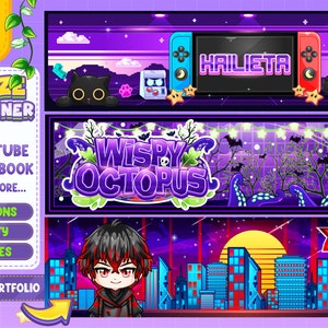 Custom Chibi Cute Banner or Header for Social Media / Twitch Banner ...