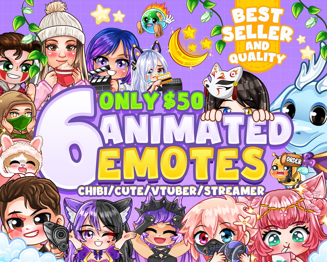 6x Custom Animated Emotes, Emojis, Sub Emotes for Your Twitch, Youtube ...
