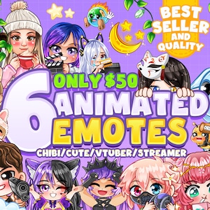 6x Custom Animated Emotes, Emojis, Sub Emotes for Your Twitch, Youtube ...