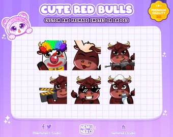 Cute Red Bull Emote - Etsy