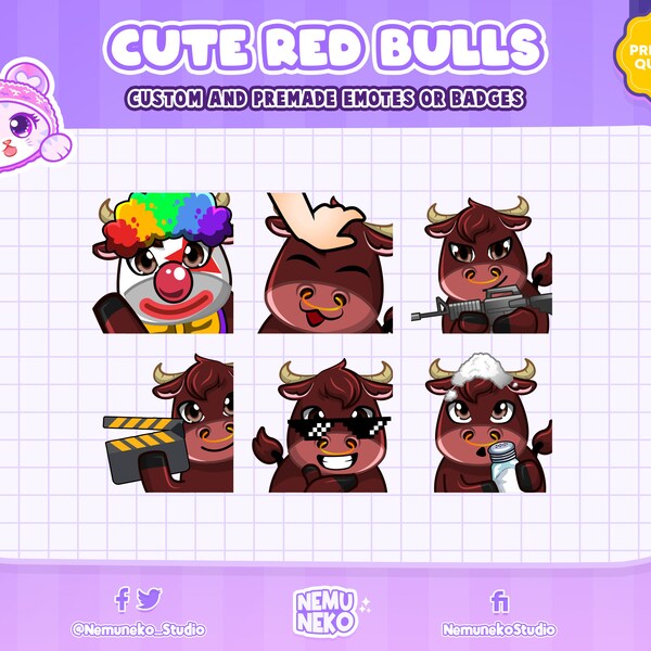 Bull Twitch Emotes - Etsy Canada