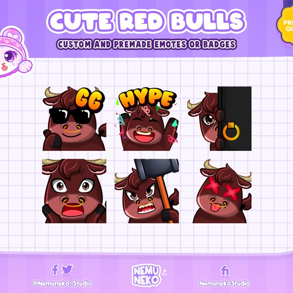 Chibi Red Bull Emote - Etsy UK