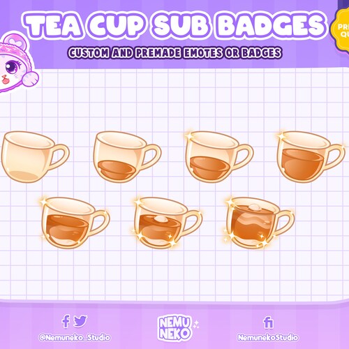 Tea Badges Bit Badges Twitch Badges Sub Badges - Etsy