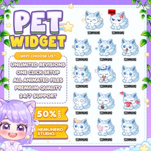 Custom Chibi Cute Stream Pet Widget / Animated Stream Widget / Pet ...