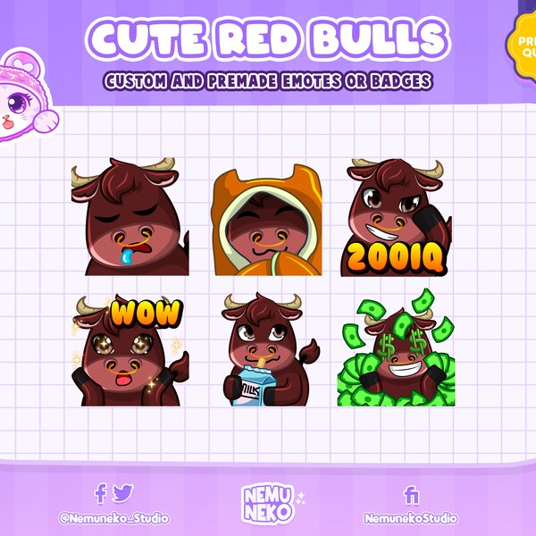 Bull Twitch Emotes - Etsy Canada