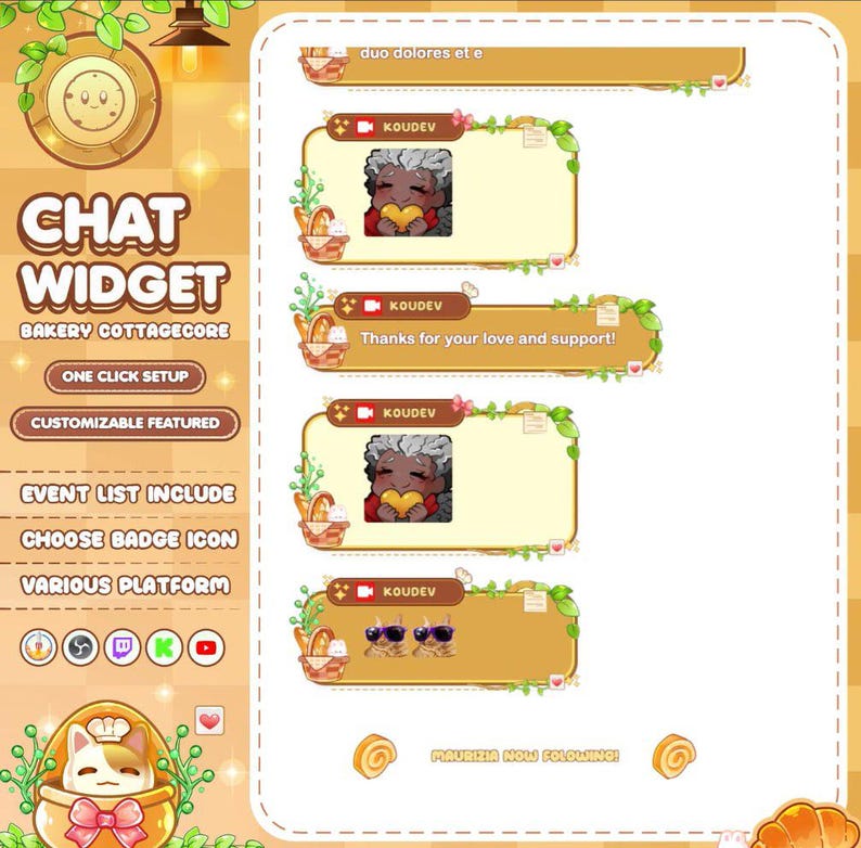 Custom Chibi Cute Chat Widget Bubble for Twitch, Kick or Youtube ...