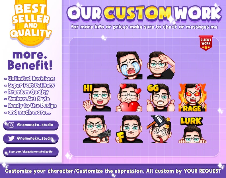 Custom Animated Emotes Emojis Sub Emotes for Your Twitch - Etsy