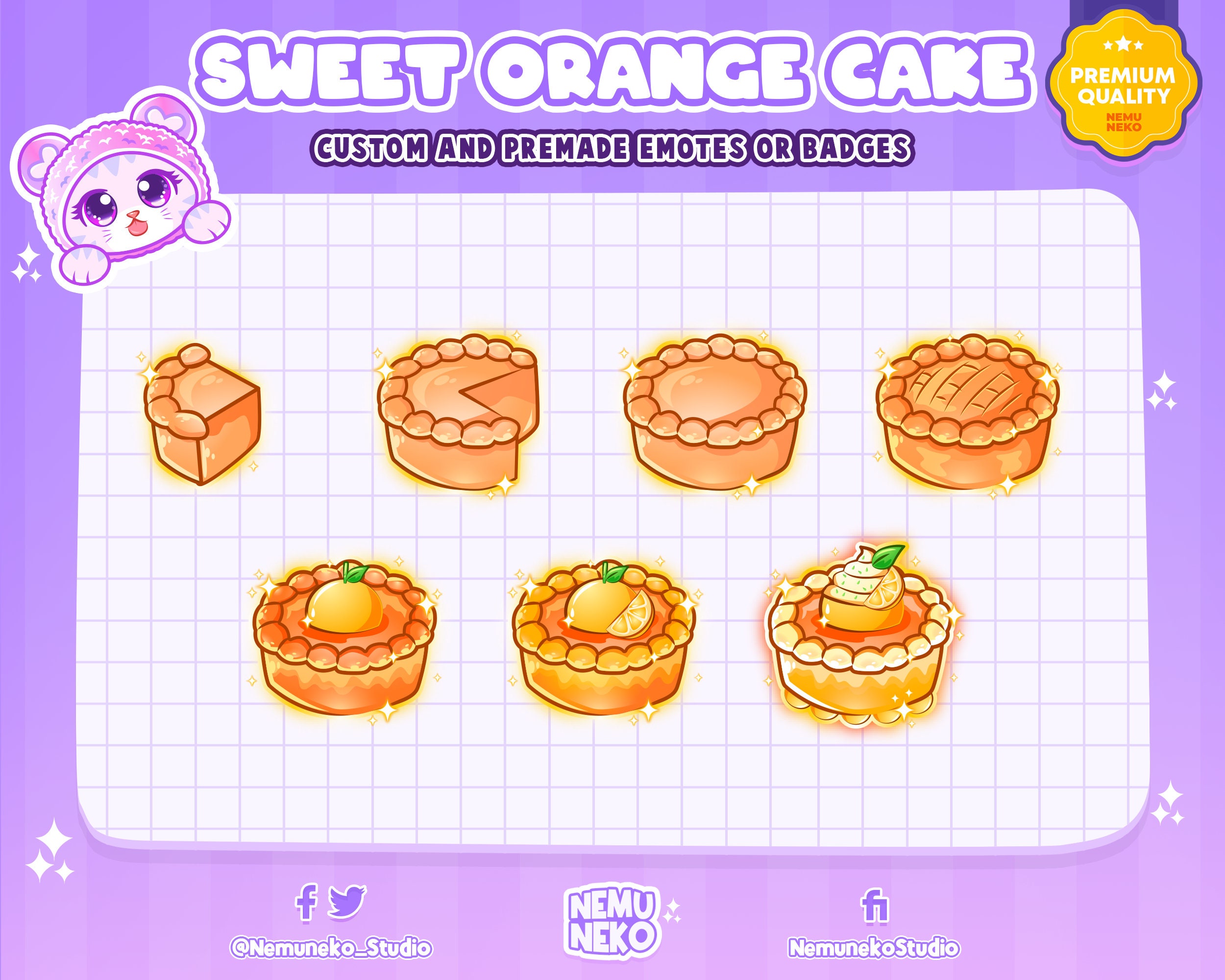 7x Orange Cakes Sub Badges or Bit Badges for Twitch Discord - Etsy