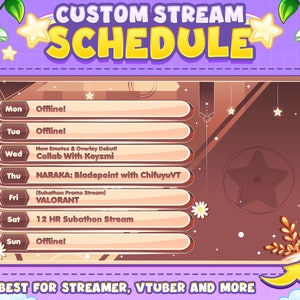 Custom Chibi Cute Stream Schedule and Subathon Schedule for Twitch ...