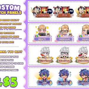 Custom Chibi Cute Twitch Panels for Your Stream / Personalized Twitch ...