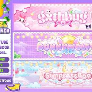 Custom Chibi Cute Banner or Header for Social Media / Twitch Banner ...