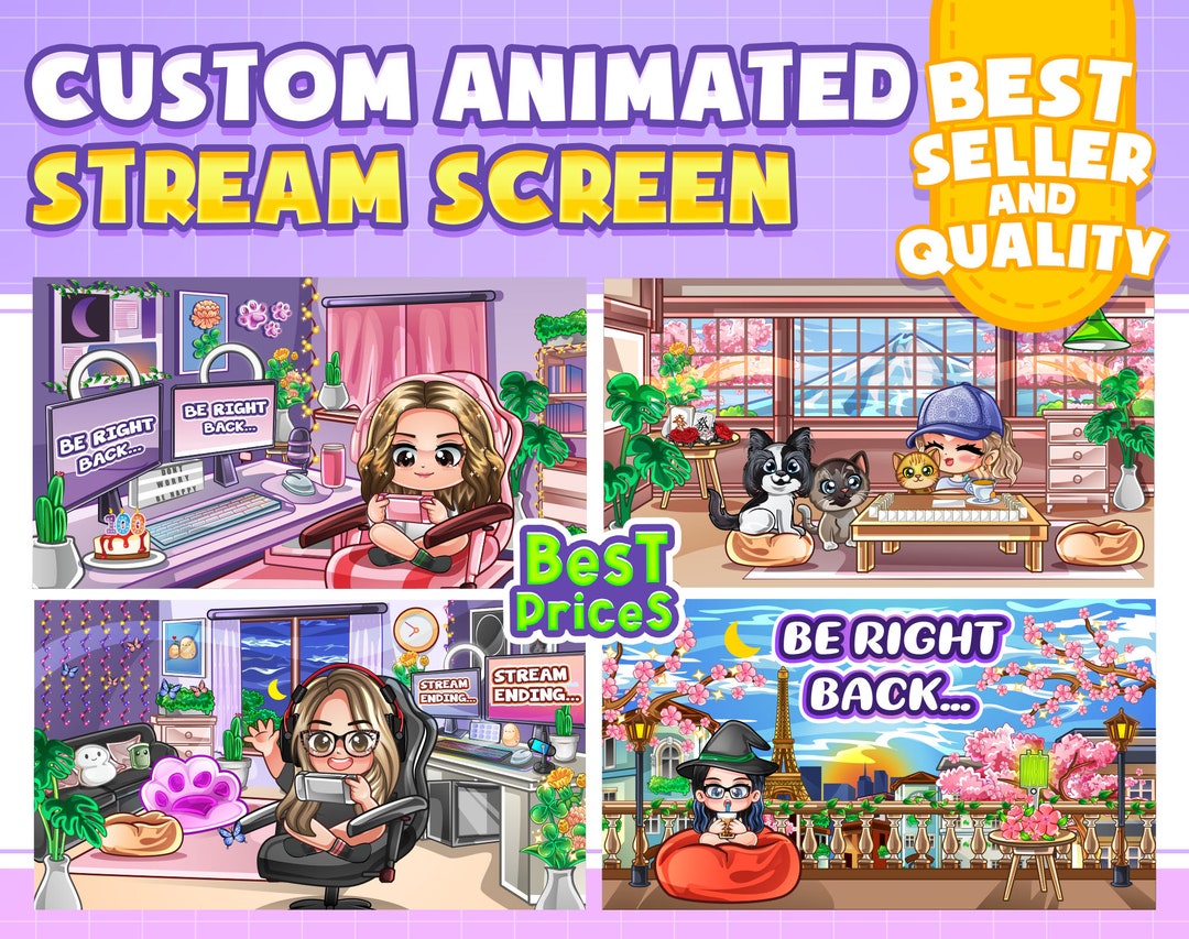 Custom Animated Chibi Cute Stream Screen for Your Twitch/youtube or ...