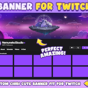 Custom Chibi Cute Banner or Header for Social Media / Twitch Banner ...
