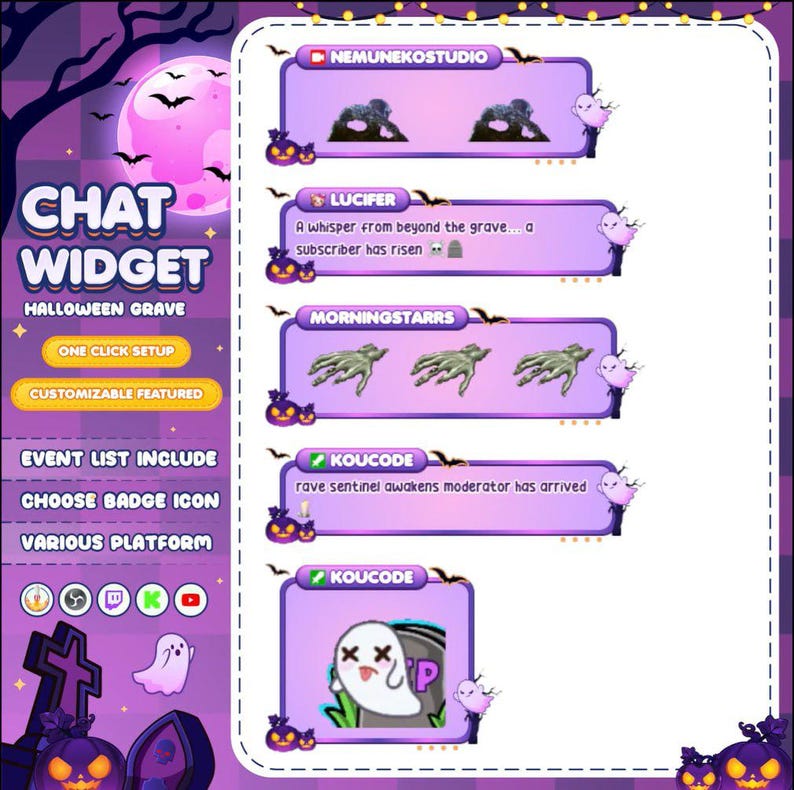 Custom Chibi Cute Chat Widget Bubble for Twitch, Kick or Youtube ...