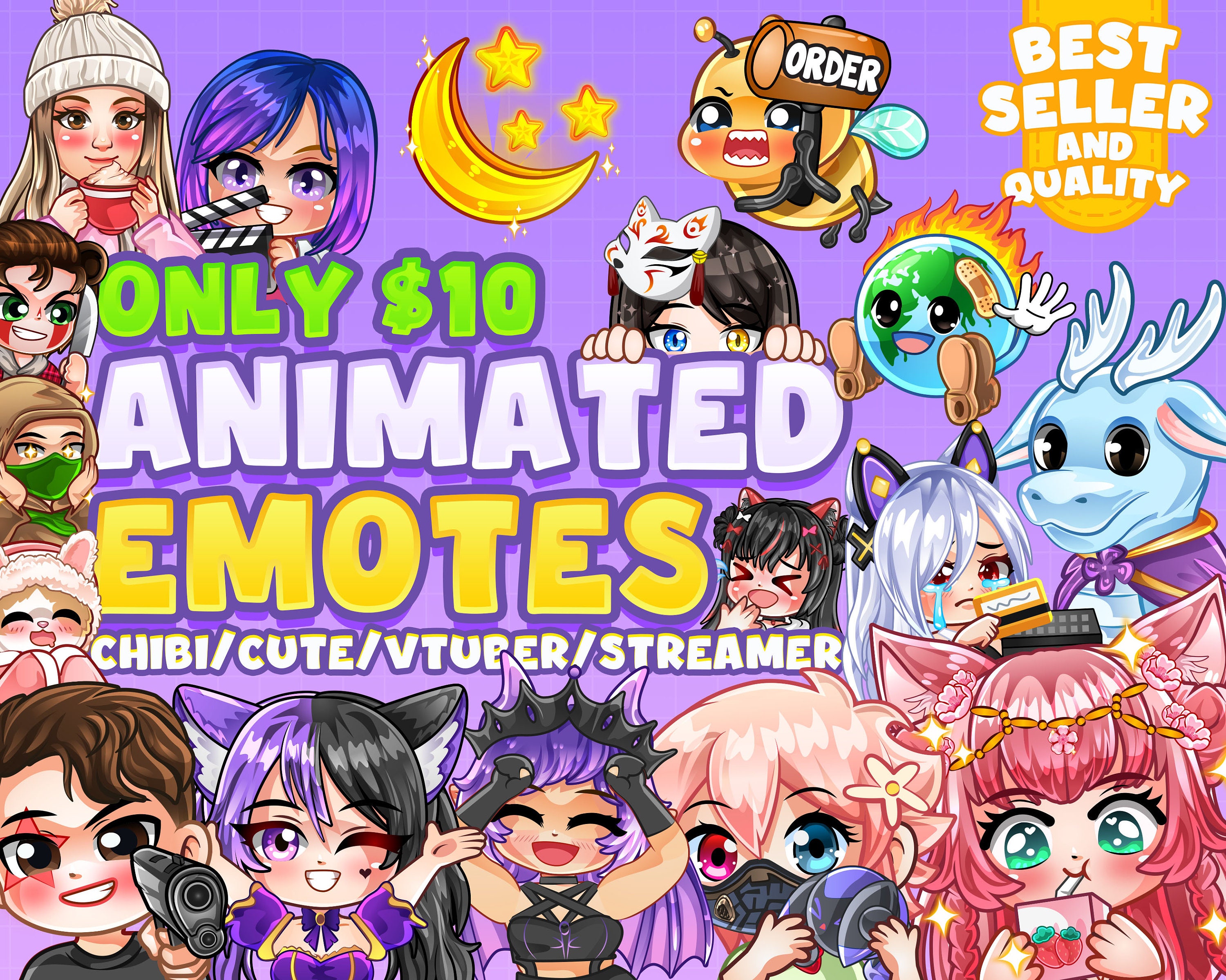 Custom Animated Emotes Emojis Sub Emotes for Your Twitch - Etsy Canada
