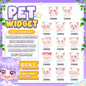 Custom Chibi Cute Stream Pet Widget / Animated Stream Widget / Pet ...