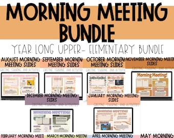 Morning Meeting Bundle- Upper Elementary| YEAR-LONG BUNDLE | Paperless ...