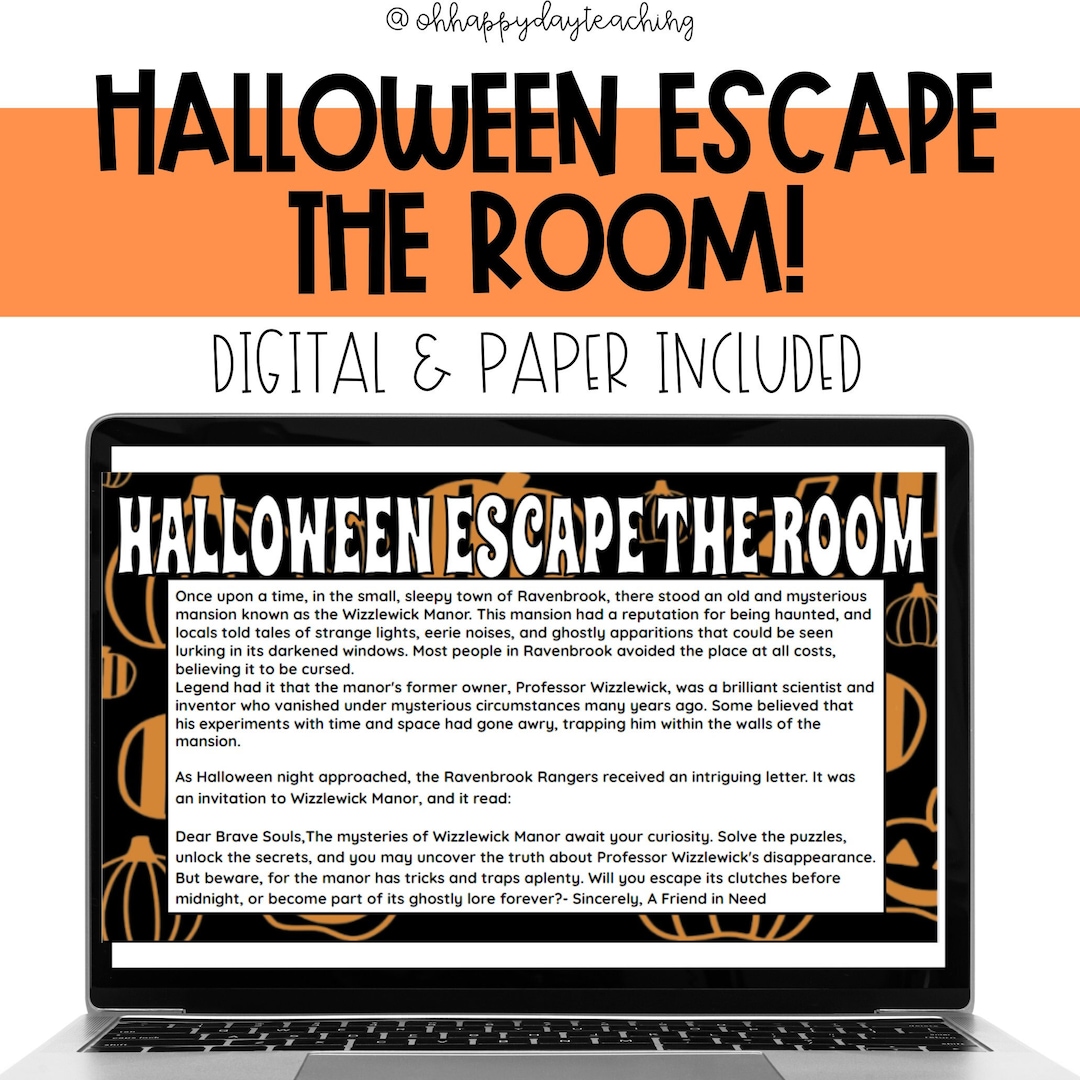 Halloween Escape the Room. Halloween Activity. Academic Escape the Room ...