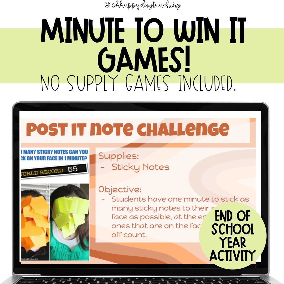 Minute to Win It Games and Activities for the End of the School Year ...