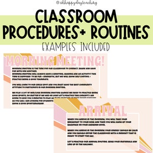 Back to School Routines and Procedures. - Etsy