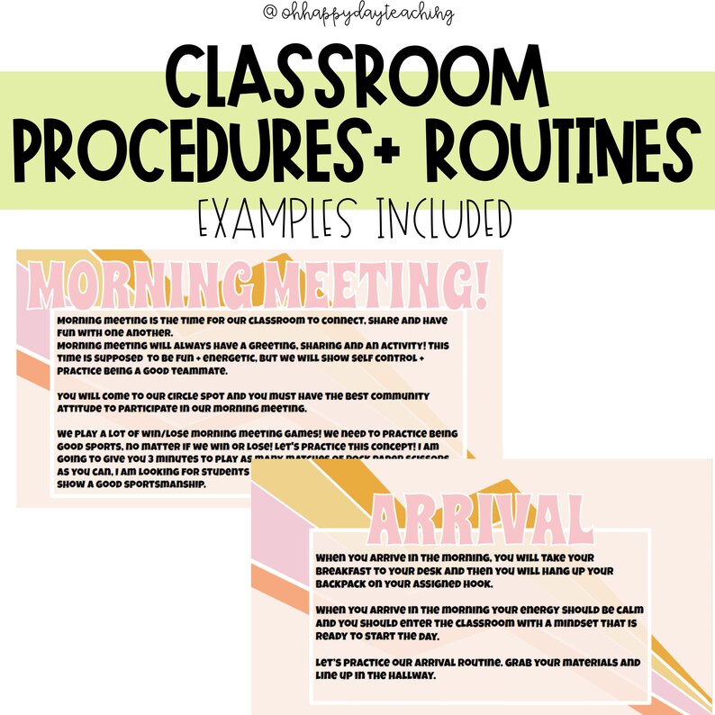Back to School Routines and Procedures. - Etsy