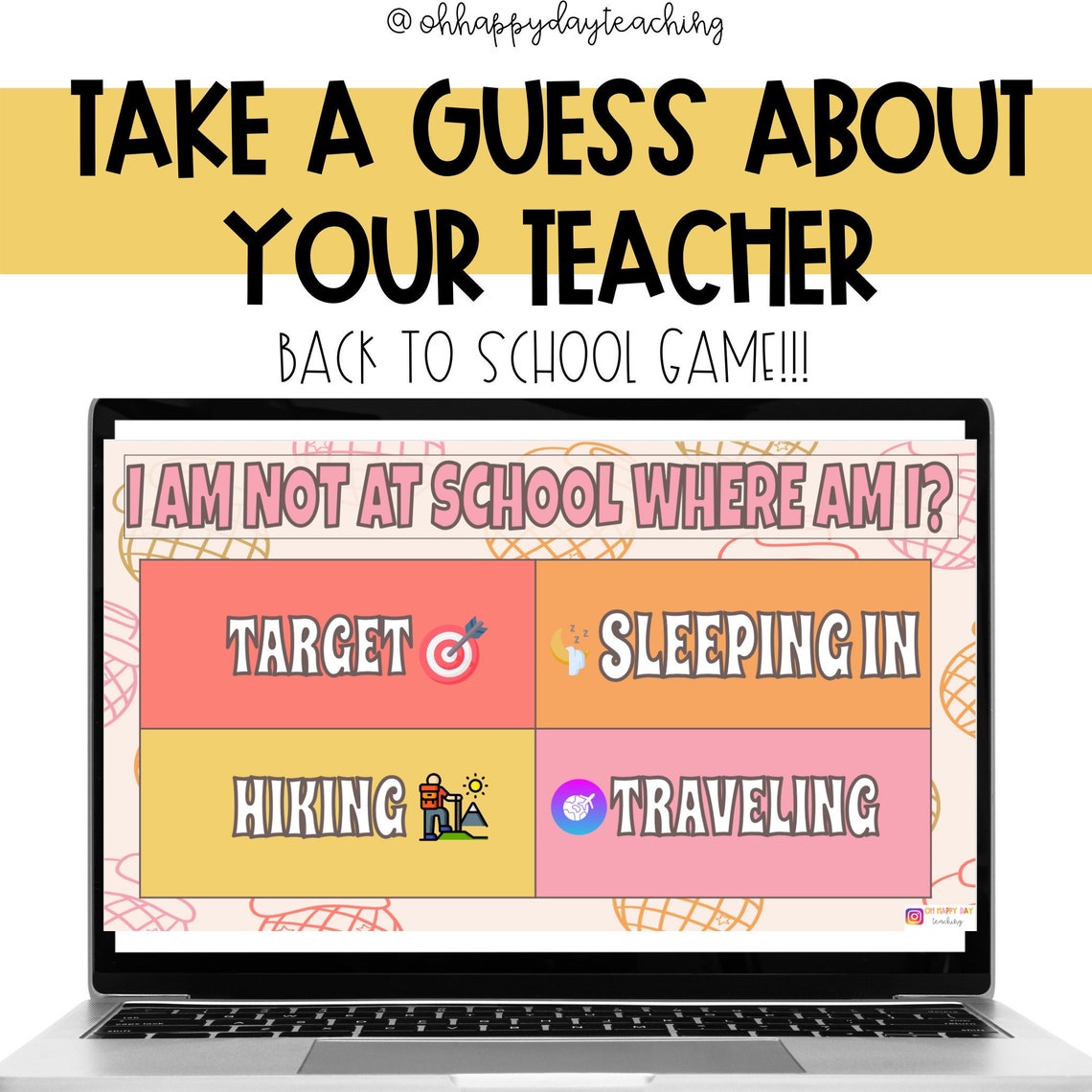 Take a Guess About Your Teacher. Back to School Game. Get to Know You ...