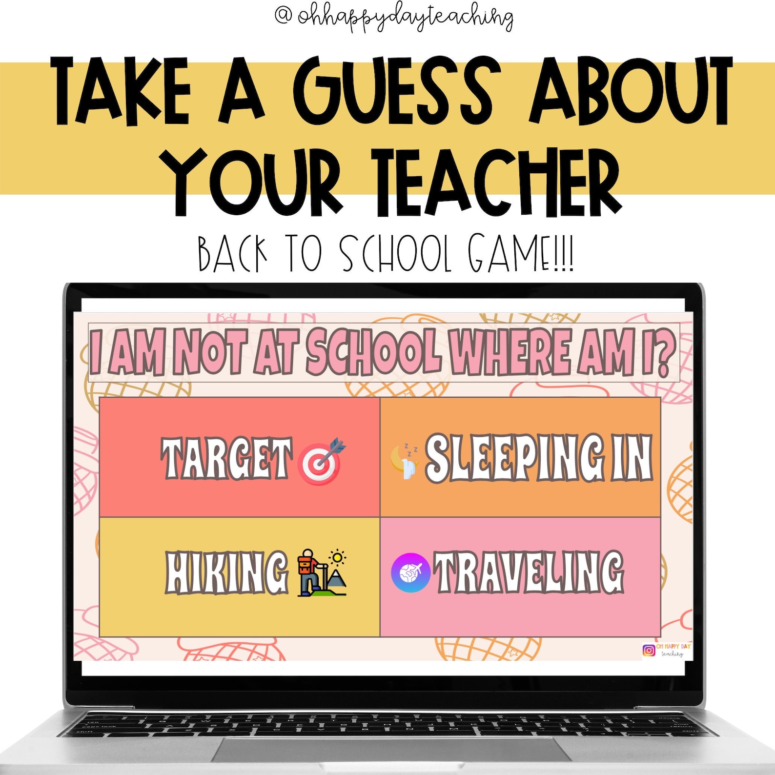 Take a Guess About Your Teacher. Back to School Game. Get to Know You ...