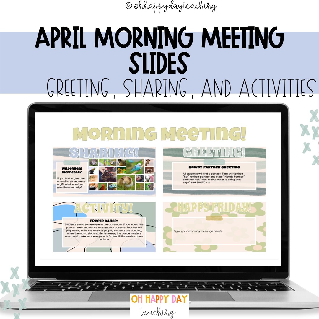 Morning Meeting Slides. Upper Elementary Morning Meeting- April Slides ...
