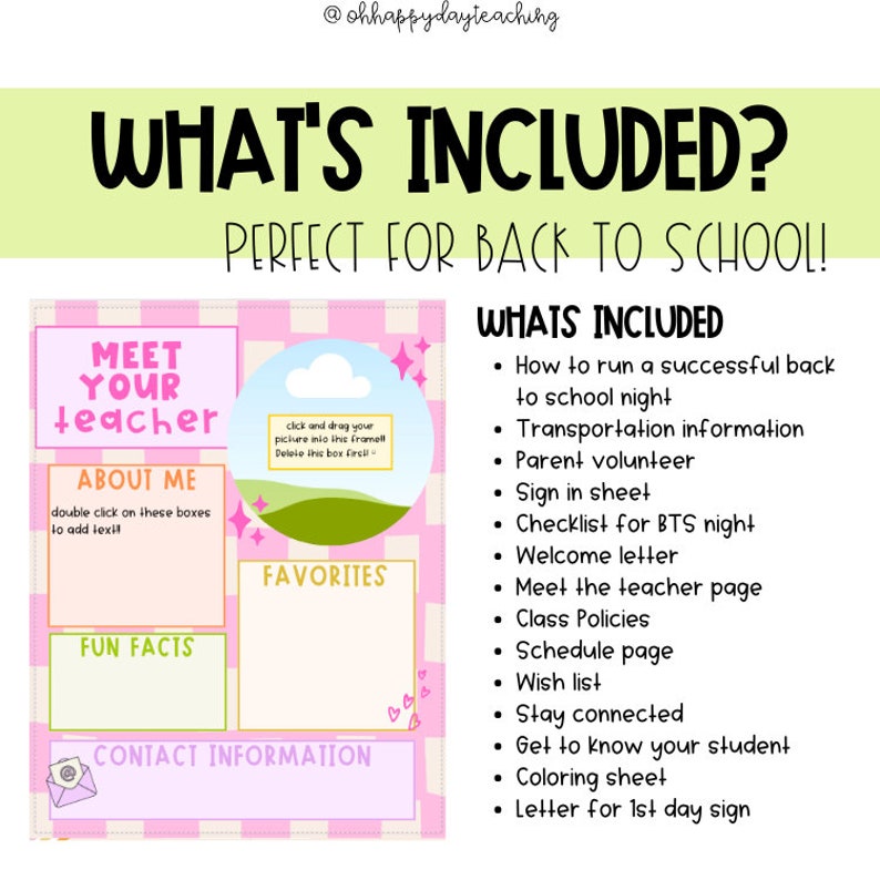 Meet the Teacher Prep Bundle. Meet the Teacher Template Editable - Etsy