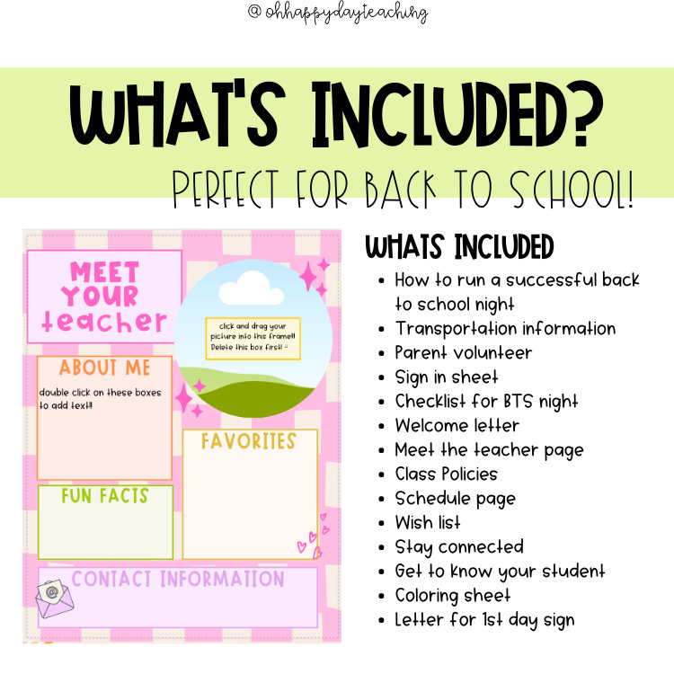 Meet the Teacher Prep Bundle. Meet the Teacher Template Editable - Etsy