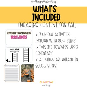Fall Early Finishers. Literacy Early Finishers. Literacy Activities. - Etsy
