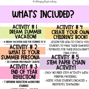 End of School Year Activities Bundle! - Etsy