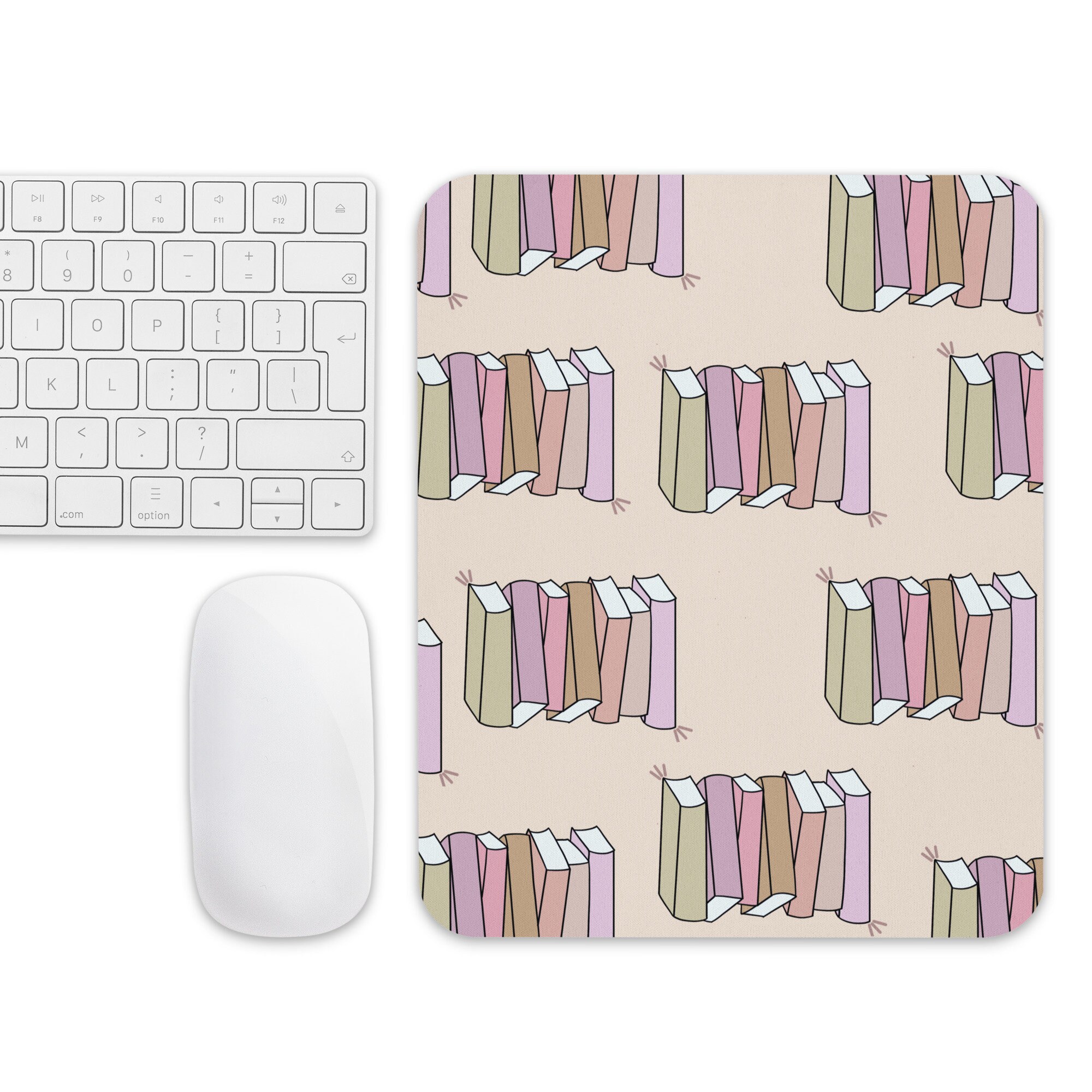 Cute Books Mouse Pad - Boho Books Mouse Pad - Aesthetic Mousepad ...