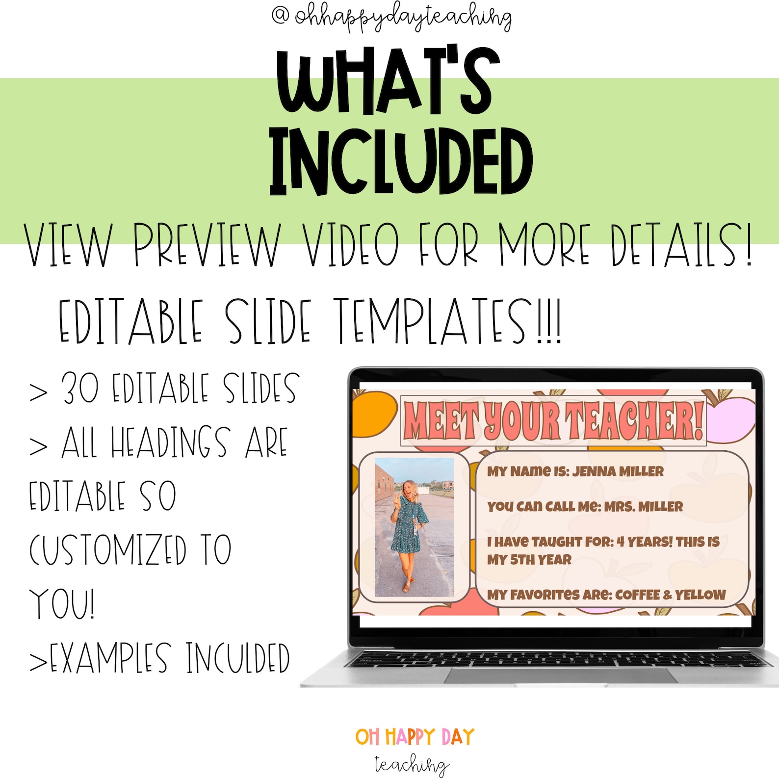 Back to School- Meet the Teacher- Open House -google Slides, Powerpoint ...