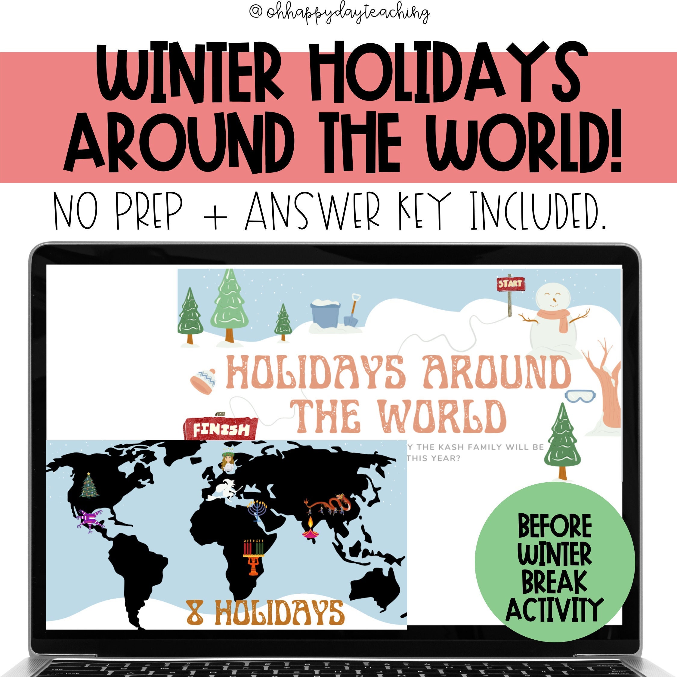 Holidays Around the World NO PREP Winter Holiday Escape the Room - Etsy