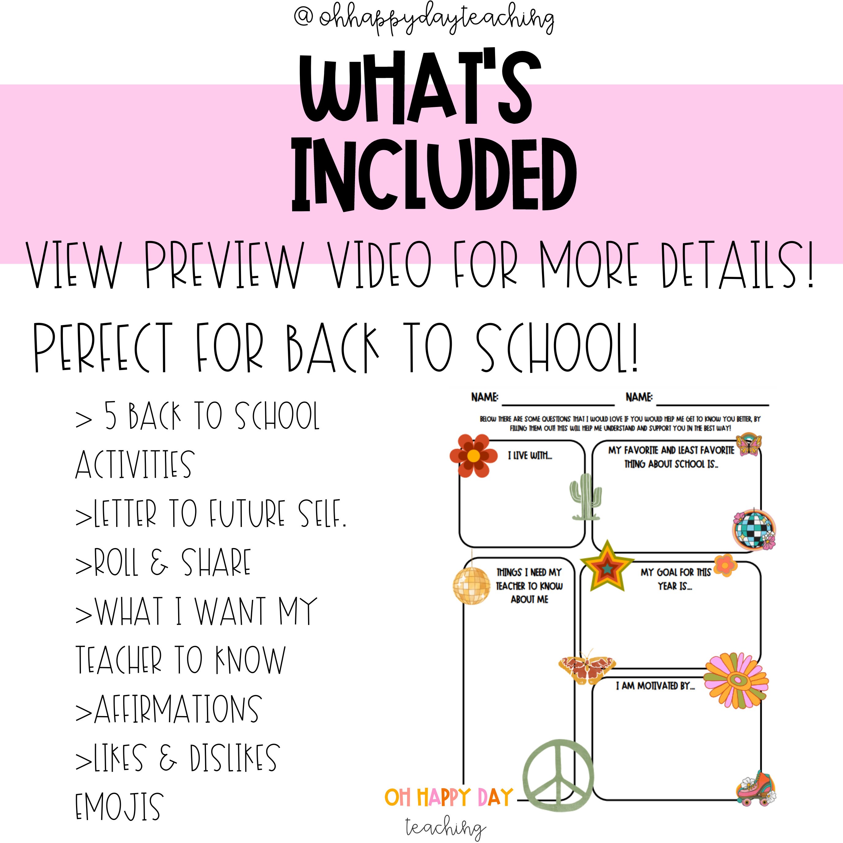 Back to School Interactive Worksheet Bundle. Get to Know You Worksheets ...
