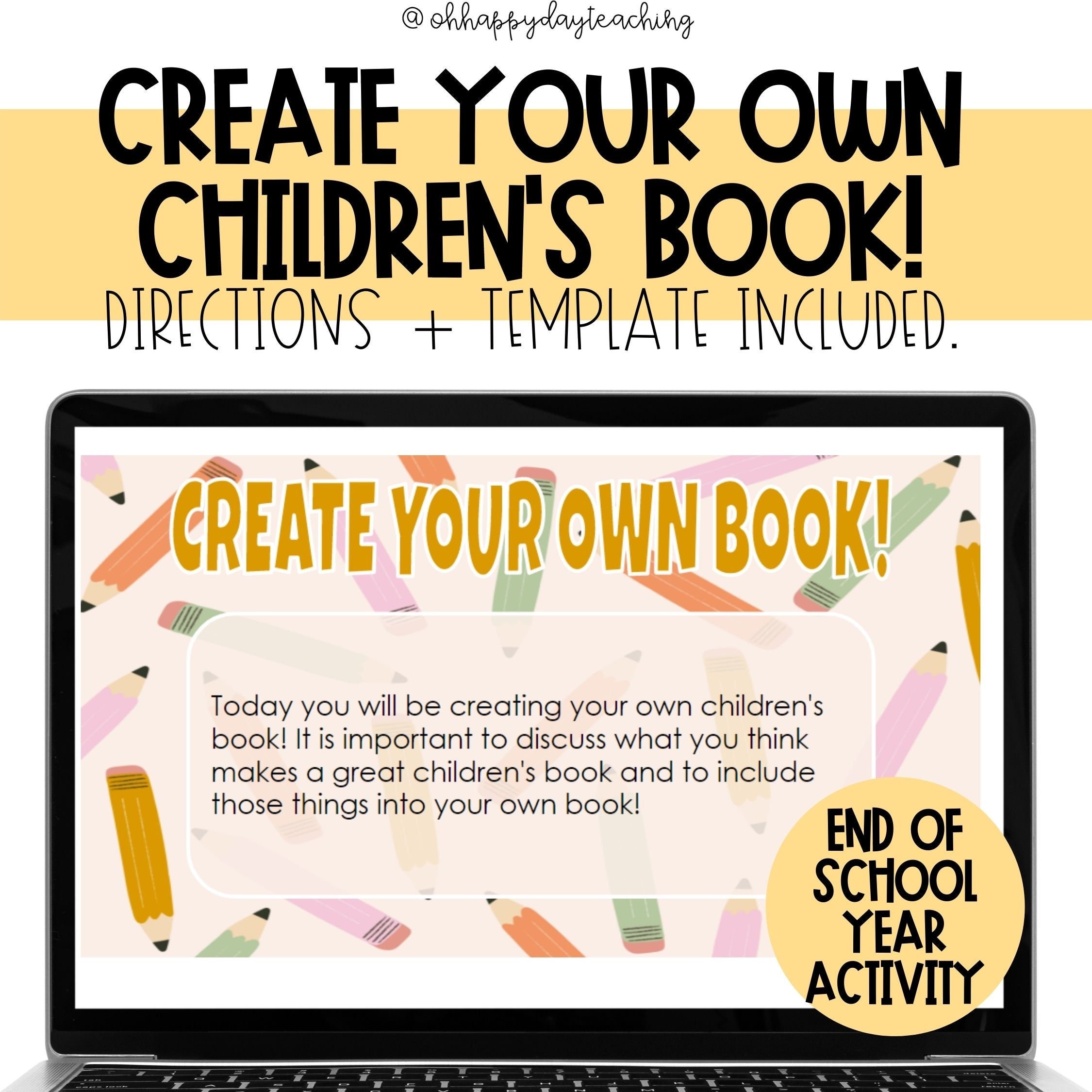 Create Your Own Children's Book Template! End of Year Activity! - Etsy