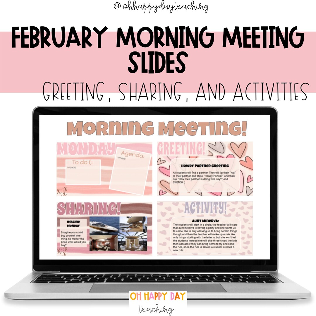 February Morning Meeting Slides. | Morning Meeting Activities. - Etsy