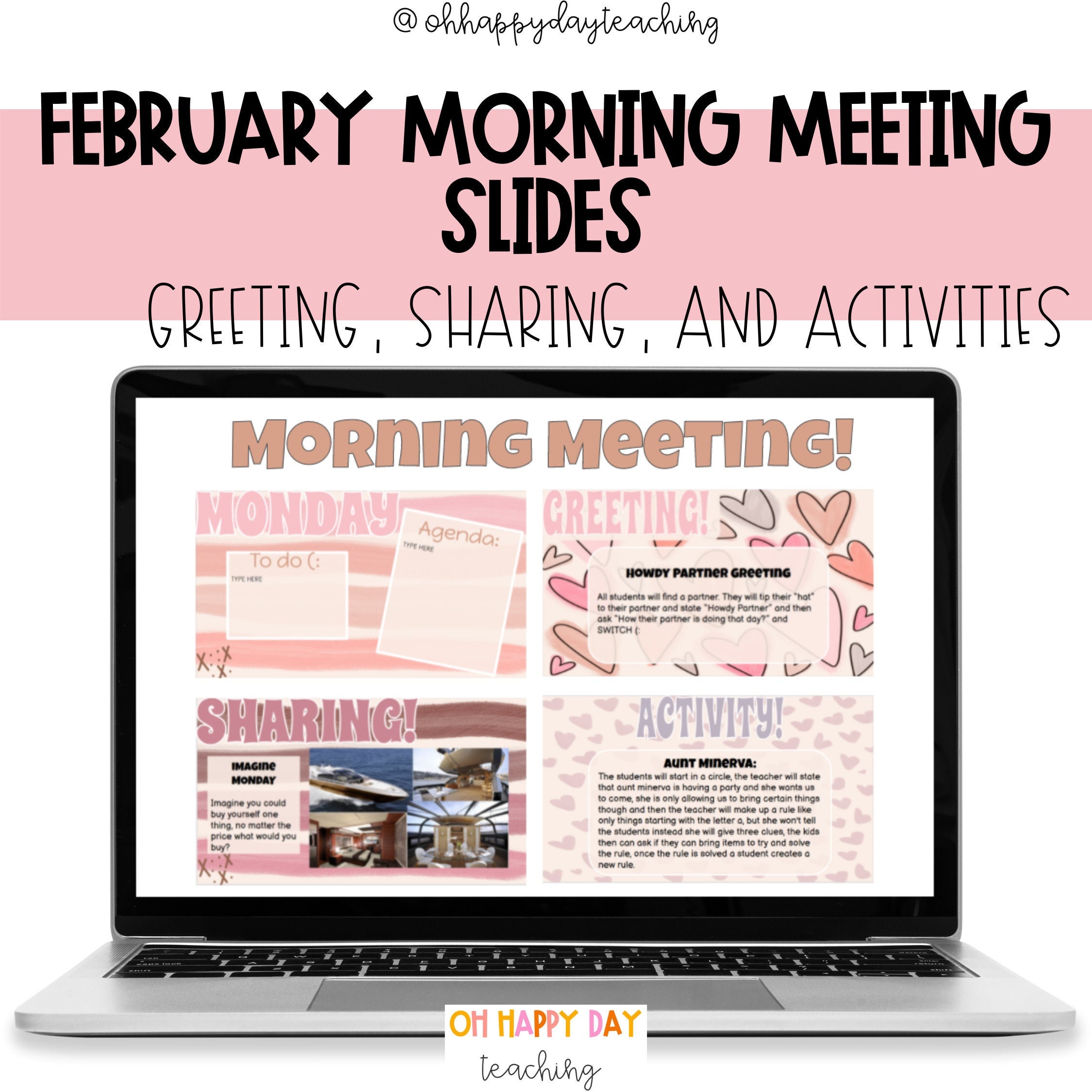 February Morning Meeting Slides. | Morning Meeting Activities. - Etsy