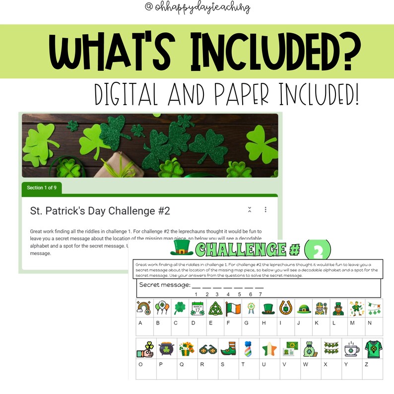 St. Patrick's Day Escape the Classroom. Spring Escape the Classroom - Etsy