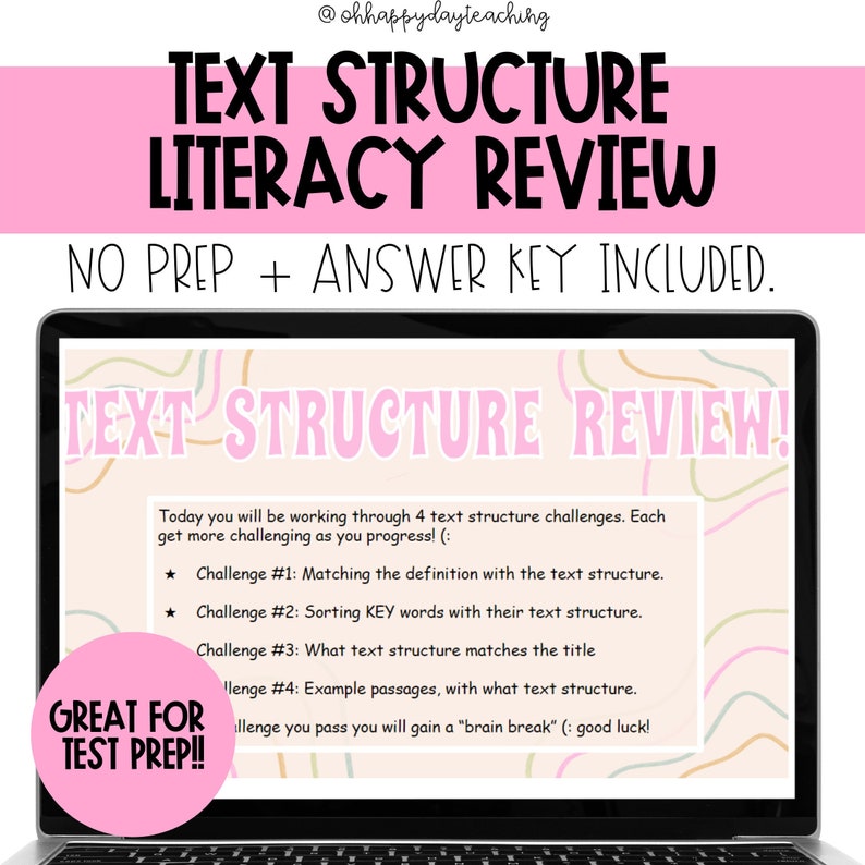 Nonfiction Text Structure Review. Test Prep Review Reading Review Game ...